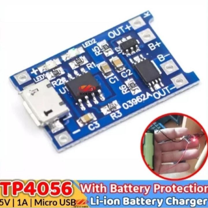 TP4056 1A Li-Ion Lithium Battery Charging Module – Micro B USB | Daraz ...