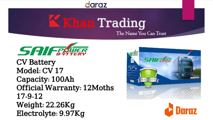 Saif Power IPS Battery 100Ah | Daraz.com.bd