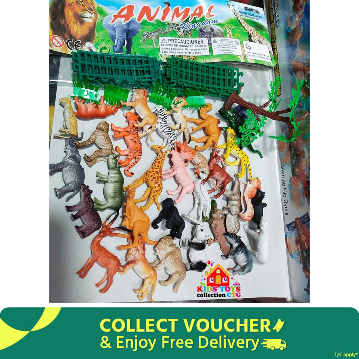 32pcs+ full rubber body Mini Animal Zoo set -Exclusive Animal Play Set ...