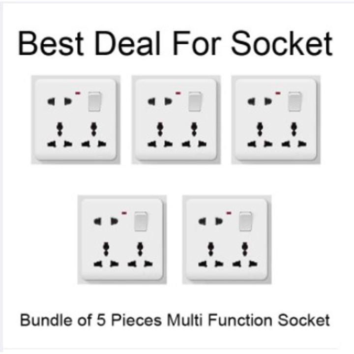 Bundle of 5 Pieces Multi Function Universal Wall Socket - 8 Pin Socket | Daraz.com.bd