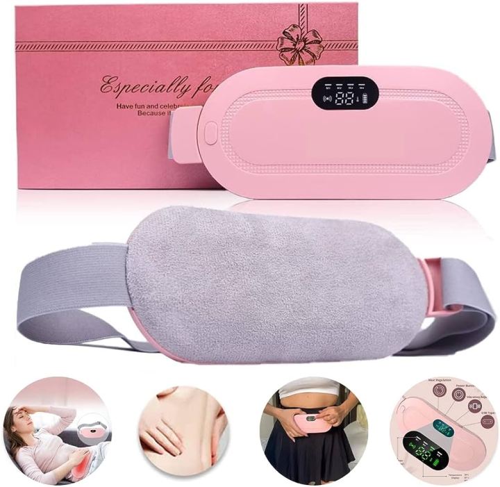 Women Relieve Period Cramps Heat Belt Curved Heating Massage Pad ...