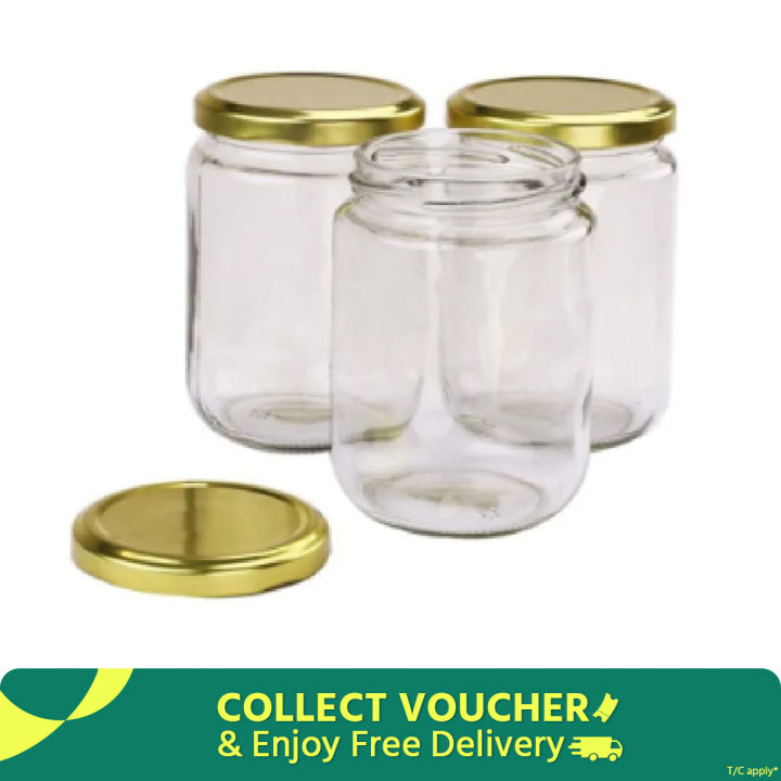 Glass Jar Set for Food and Craft Storage - 3 Pieces, 500 gm Each ...