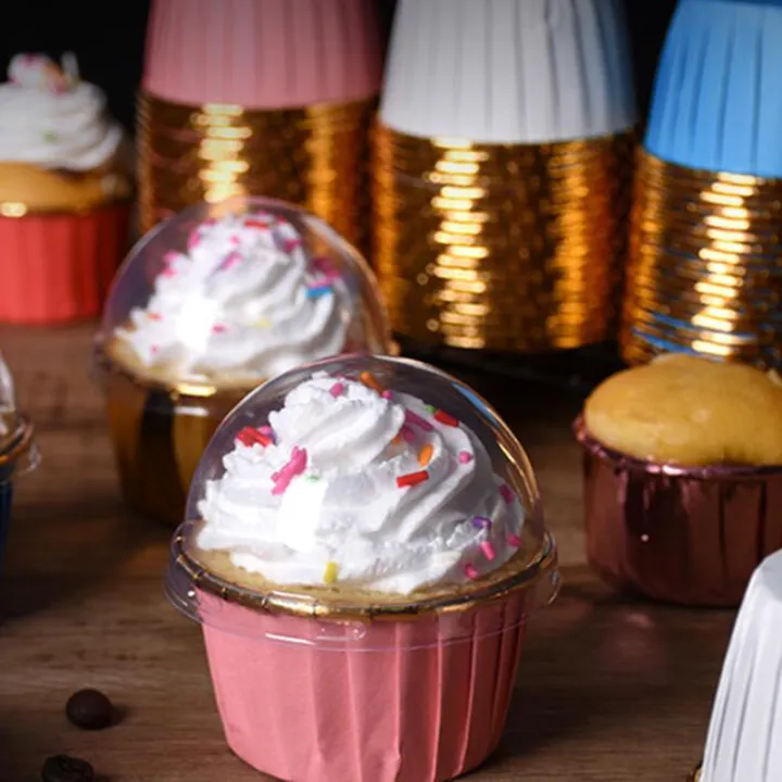 【support】 50Pcs Large 5039 Aluminum Foil Wrapper Paper Cupcake Liner ...