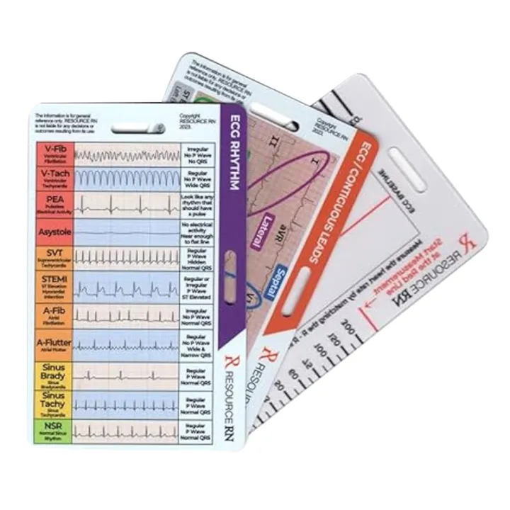 Badge EKG Card Set-Quick Reference for 12-Lead STEMI, Cardiac Rhythms ...