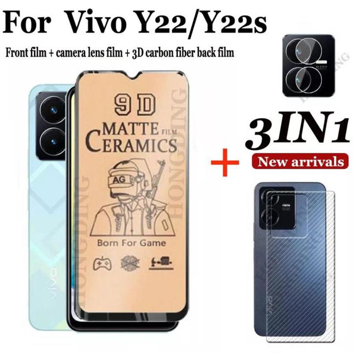 Vivo Y22 / Y22s 3-in-1 Combo Pack (Full Screen Protector Ceramic Matte ...