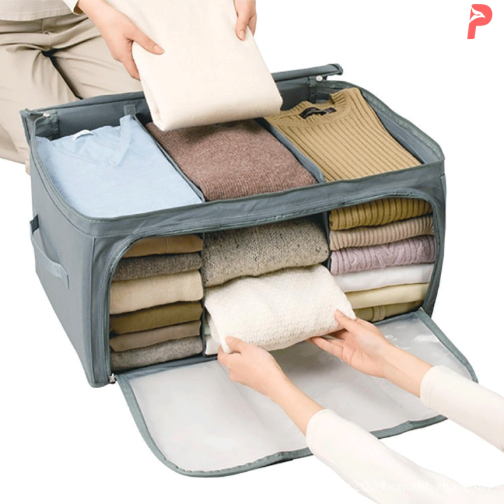 Large size Cloth Storage Organizer Bag With Divider | 2 Partition | Two ...