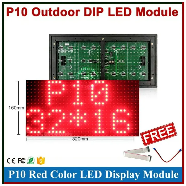 P10 Red LED Single Color SMD LED Signboard Panel 32*16 Pixel 320*160mm ...