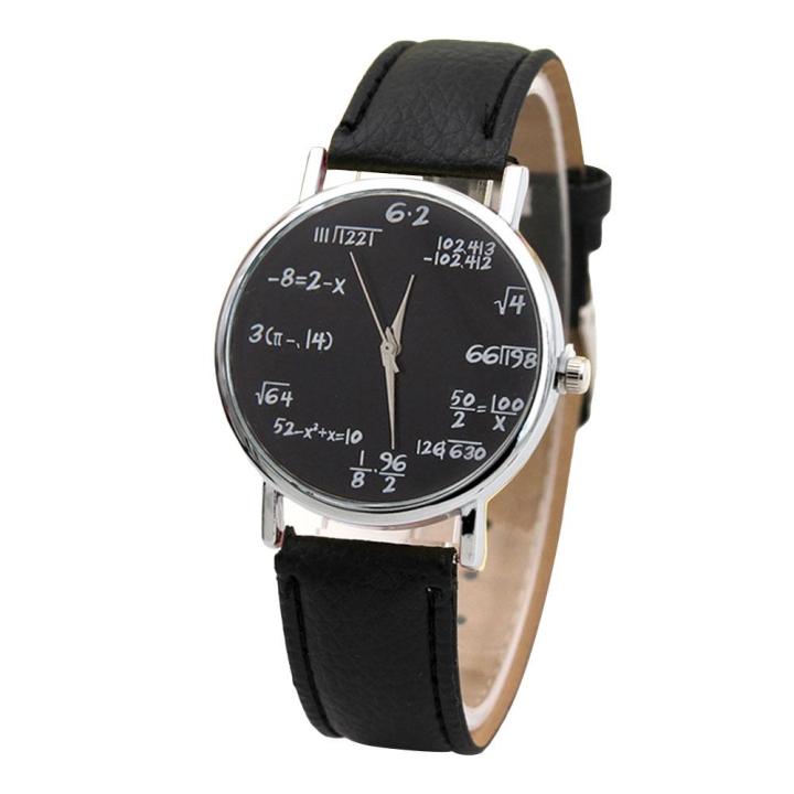 Mathematics Formula Analog Quartz PU Leather Wrist Watch For Lady Gift ...