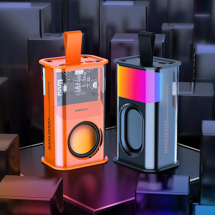 RECCI RSK-W30 Transparent Wireless Speaker with RGB Light - Black | Daraz.com.bd