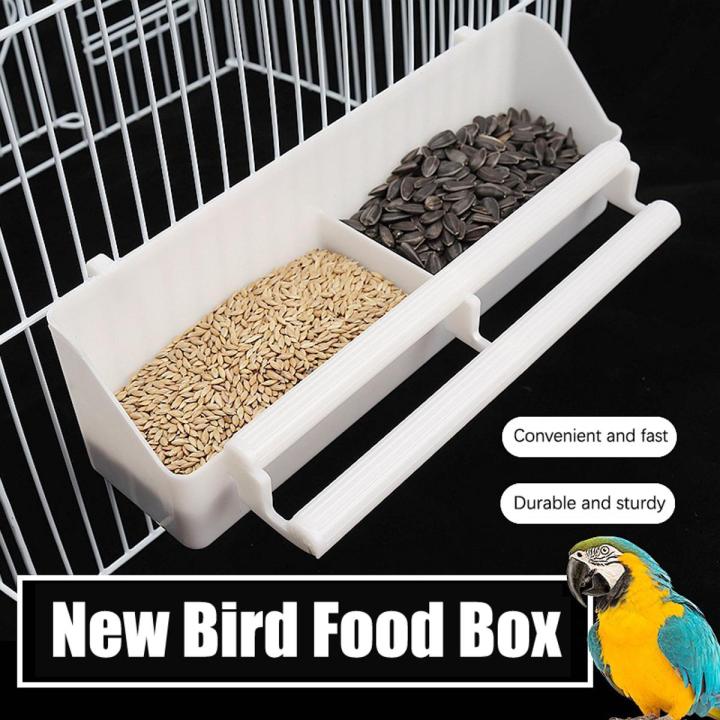 Loveshopping* Parrot Birds Water Hanging Bowl Parakeet White Feeder Box ...
