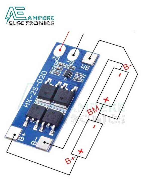 HX-2S-D01 2S 8A BMS Battery Protection Board 2S 8A 7.4V 8.4V 18650 AA ...