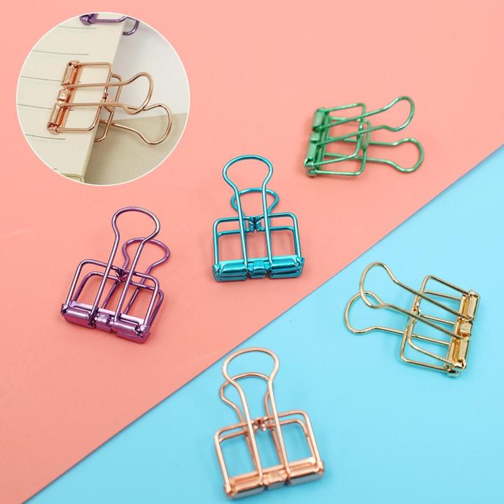 （New）40*22mm Hollow Metal Long Tail Clip Bill Clip Hand Account I-haped ...