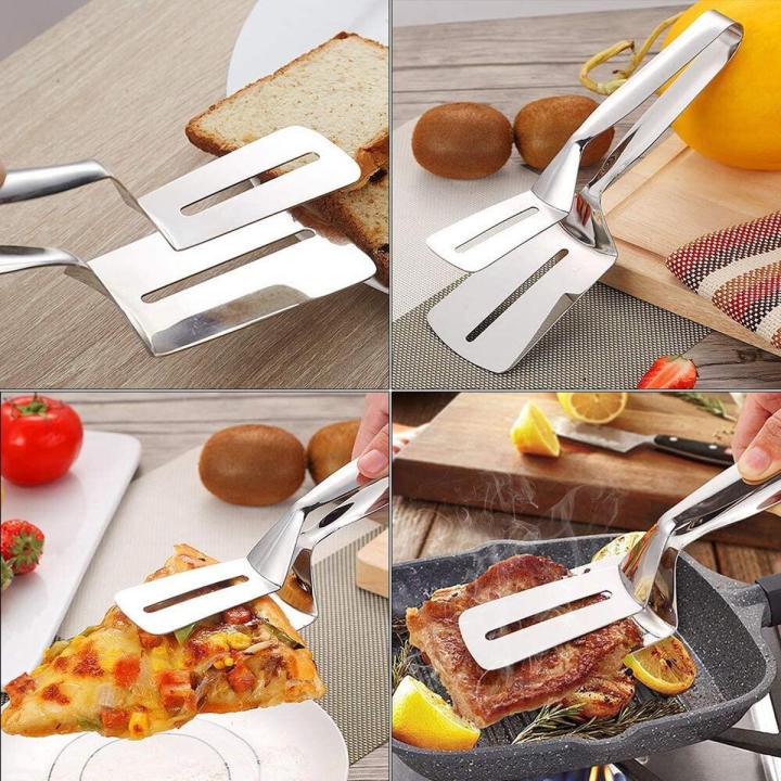 1Pcs Multi-Function Food Grade Stainless Steel BBQ Tongs Barbecue Bread ...