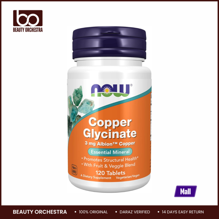 NOW Copper Glycinate with 3mg Albion Copper Promotes Structural Health ...