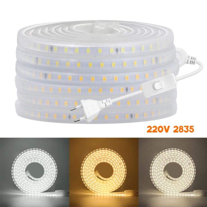 220V LED Strip Waterproof 2835 120Leds/m High Bright LED Strip Light ...