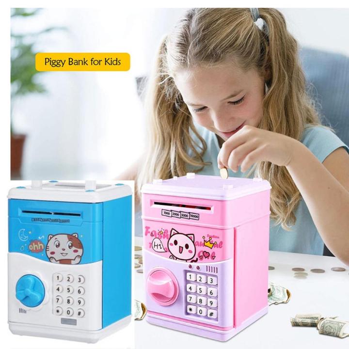 Kids Electric Finger print money saving bank, minion finger print ATM ...