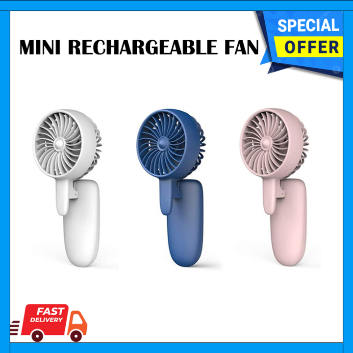 Mini Portable Handheld Clip Fan Battery Operated USB Rechargeable ...