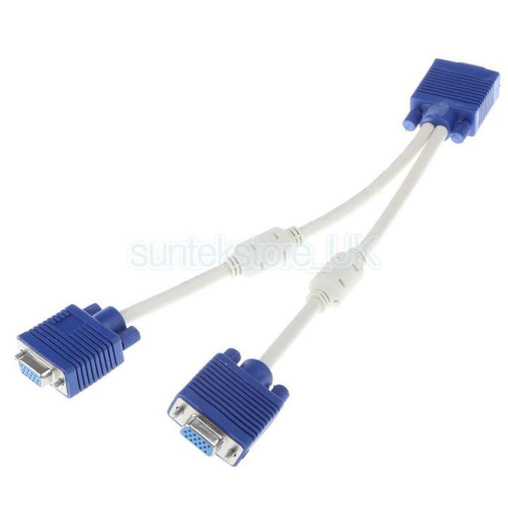 VGA Y Monitor Splitter Cable HI Qulty-White and Blue | Daraz.com.bd