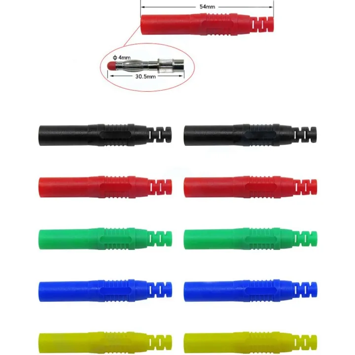 Weldable Wire DIY Electrical Connector Copper Banana Plug Extension 4mm ...