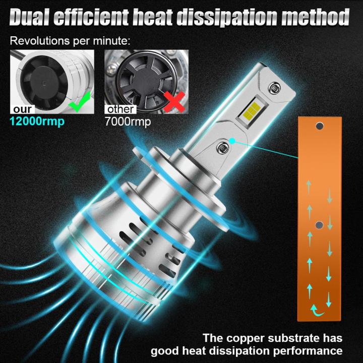 SL 1 Pair Led Headlight Bulbs 6000k 30000lm Ip68 Waterproof Modified ...