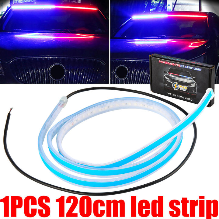 Car VIP Dashboard Strip Light Red and Blue Flexible Emergency SOS Strip ...