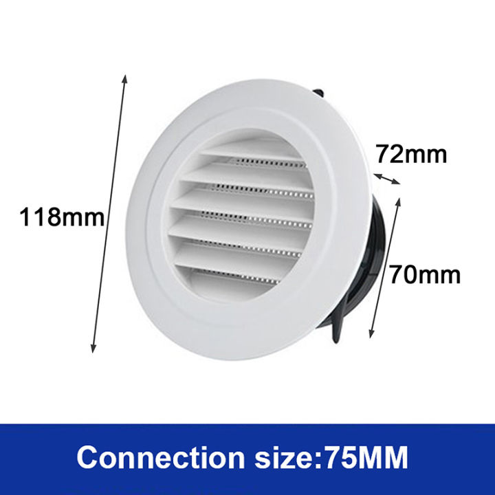 Exterior Wall Air Vent Grille Plastic Round Air Exhaust Vent Grille ...