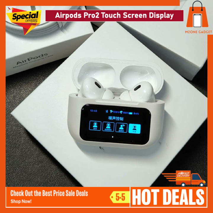 A9 Pro Touch Screen ANC Wireless Earphones TWS Noise Cancelling Earbud ...