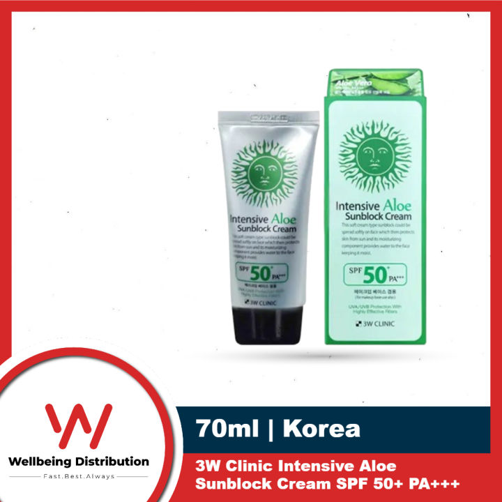 3W Clinic Intensive Aloe Sunblock Cream SPF 50+ PA+++ 70ml | Daraz.com.bd