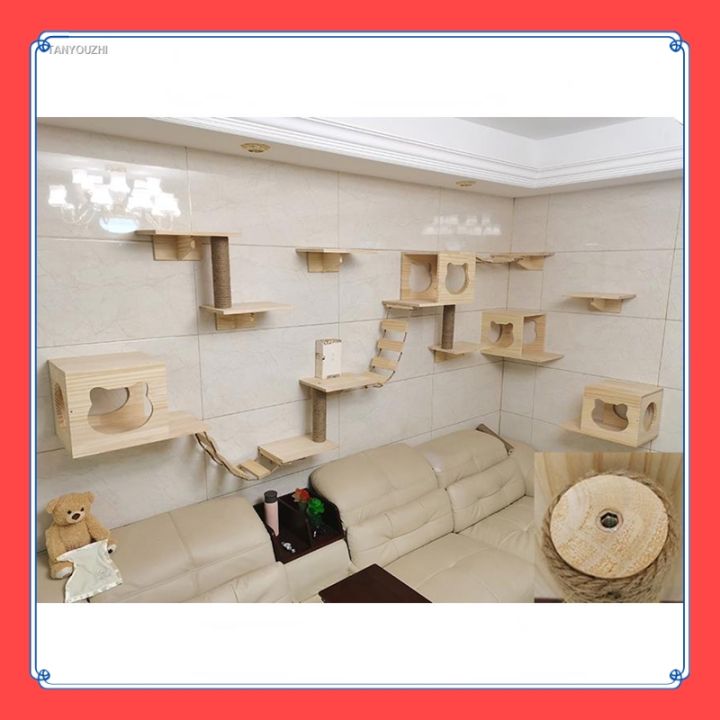 VibeVendor Cat Wall Shelf/ Cat Bed /Cat Cage /Solid Wood House Cat ...