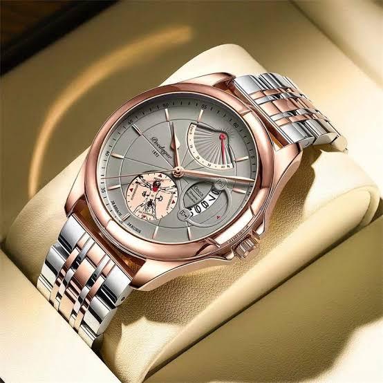 POEDAGAR 802 Luxury Brand Casual Silver Rose Gold Men Watch Waterproof ...