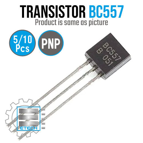 BC557 PNP General Purpose Transistor 3 Pin Leads TO-92 Package Bipolar Low Power Transistor 5 / ...