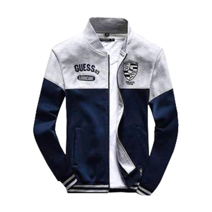 Navy Blue and Light Gray Cotton Jacket for Men | Daraz.com.bd