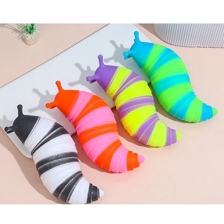 Soft TPR Simulation Slug Caterpillar Squishy Kids Adults Decompression ...