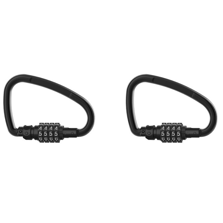 2X , 4-Digit Heavy Duty Carabiner Clips, D-Shaped Code Lock for Looped ...