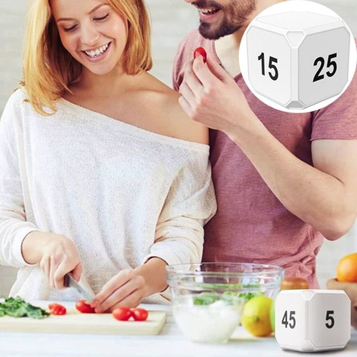 Alarm Clock LED Display Cube Digital Timer Gravity Sensor Mini Cooking ...
