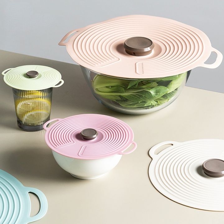 1Pc Silicone Microwave Bowl Cover Food Wrap Bowl Pot Lid Food Fresh Pan ...