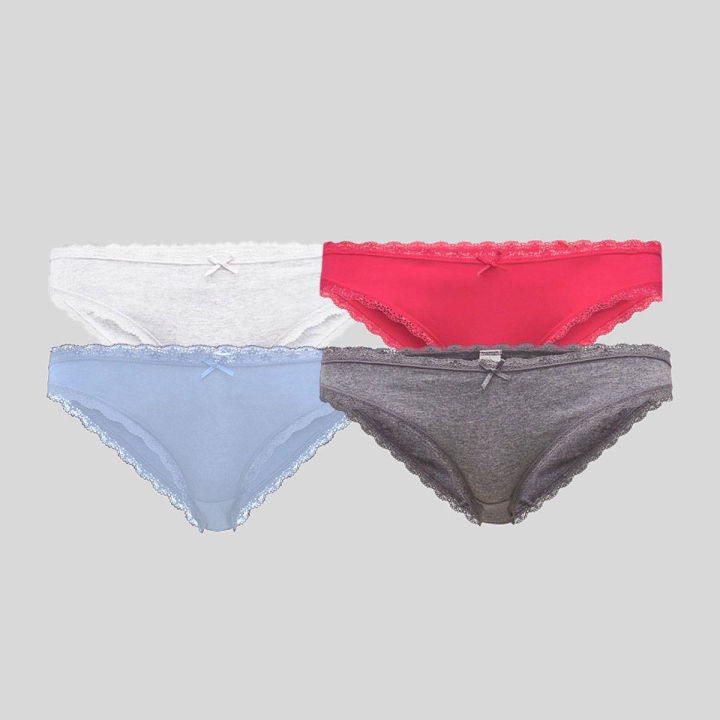 Organic Cotton Lace Briefs for Women - 4 Pack | Daraz.com.bd