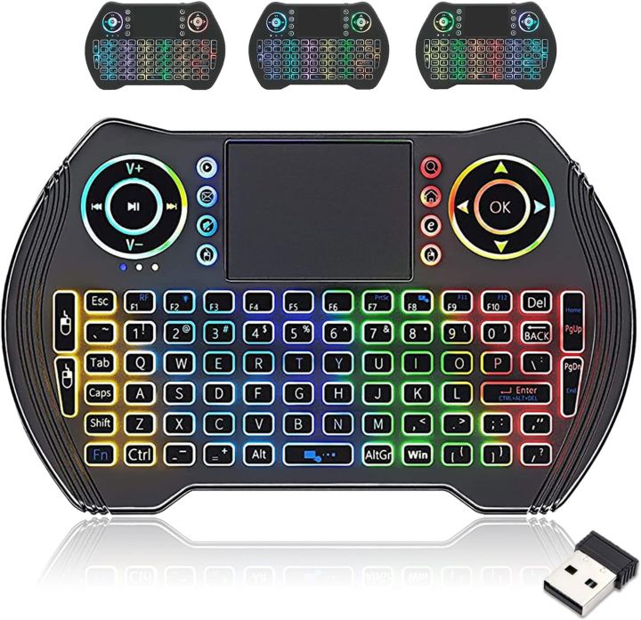 Laptop Tv Box Projector & Wireless Keyboard Backlit 2.4Ghz Mini English ...