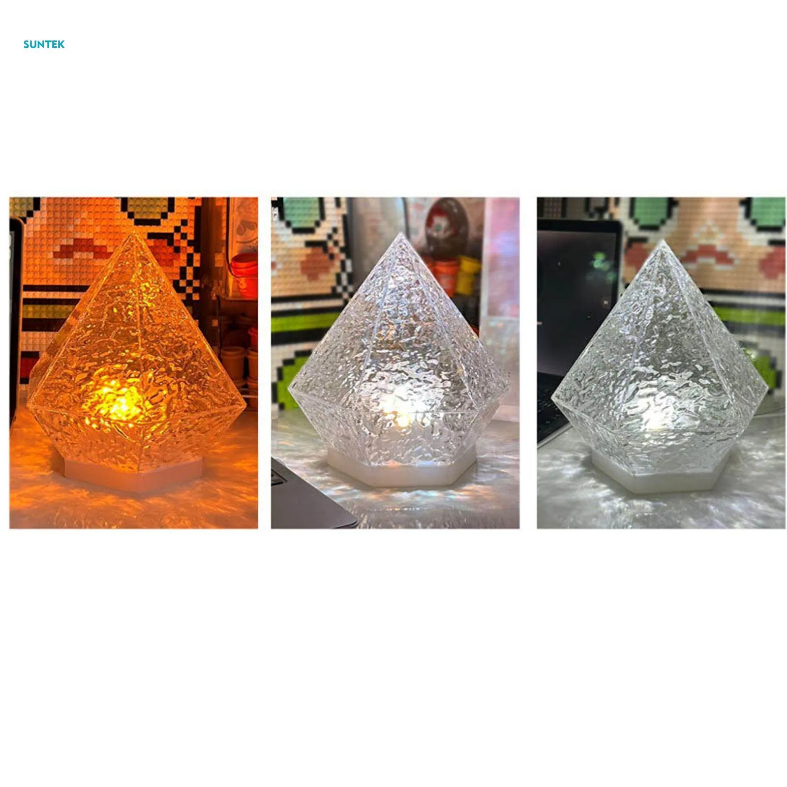 Table Desk Lamp USB Acrylic Table Lamp Modern Fashionable Night Light ...