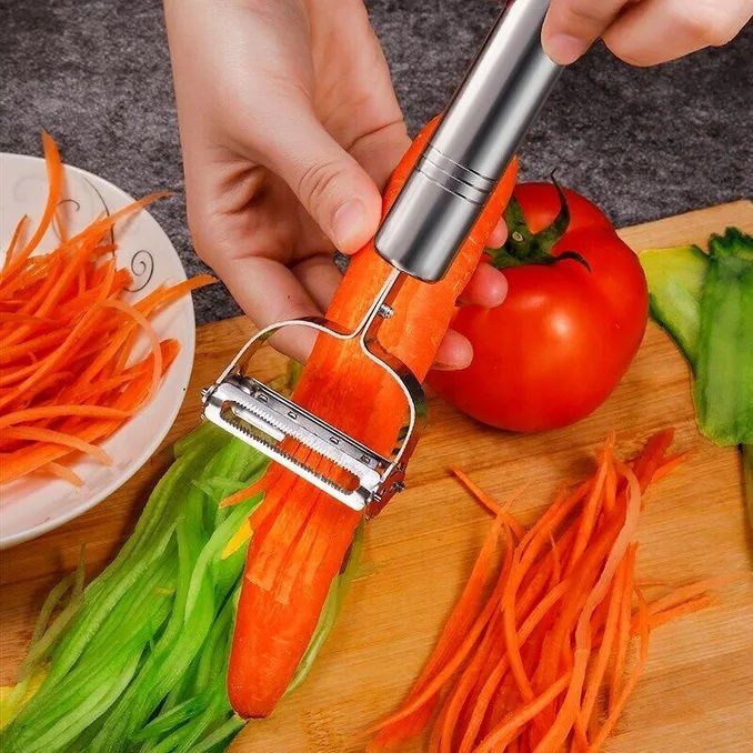 Stainless Steel Multi function Vegetable Cutter Potato Fruit Peeler Durable Razor Sharp Cutter Shredder Slicer Vegetable Julienne Peeler Alu chips cutter Daraz .bd
