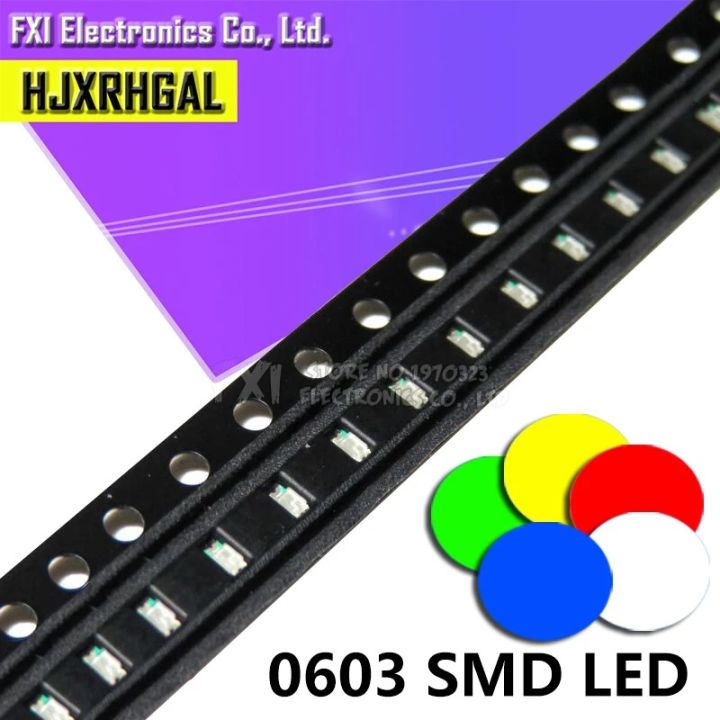 100PCS 0603 SMD LED diodes light yellow red green blue White Hot sale | Daraz.com.bd