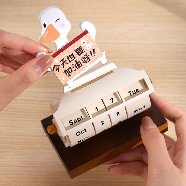 【Tech-savvy】 Desk Accessories Rotary Perpetual Calendar Office Decor ...