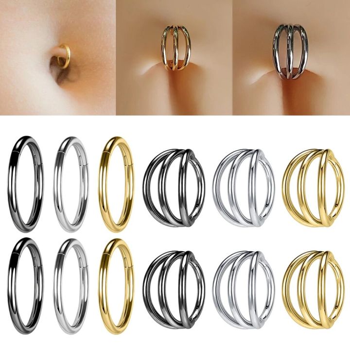 AOEDEJ 1PC 14G Simple Design Belly Button Ring Gold Color Navel Barbell ...