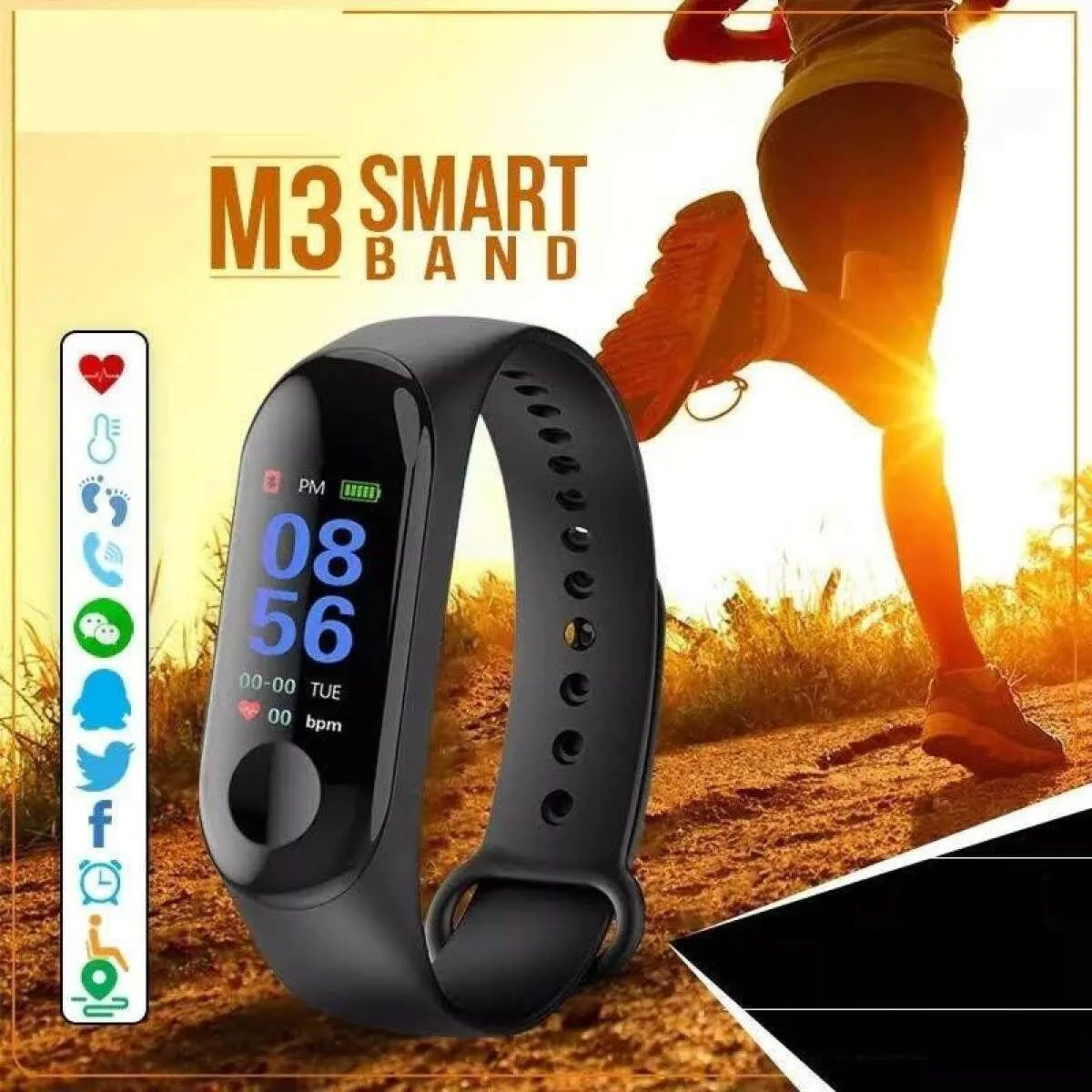 M3 Smart Band Waterproof Heart Rate Monitor Bluetooth Smart Sleep ...