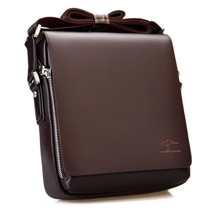Men Zipper Shoulder Bag Business Casual PU Briefcase | Daraz.com.bd