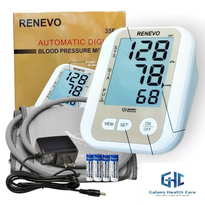 RENEVO Fully Automatic Portable Digital Blood Pressure BP Monitoring ...