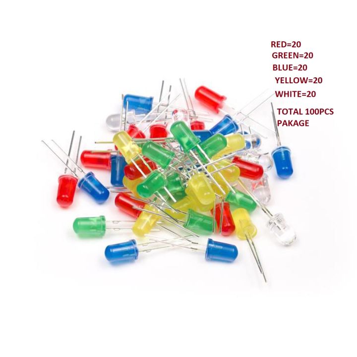 5mm LED Light 100 Pcs (Mix Color) | Daraz.com.bd