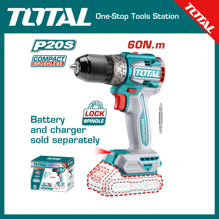 TOTAL TDLI206021 Lithium-Ion compact brushless cordless drill(No Battery & Charger) | Daraz.com.bd