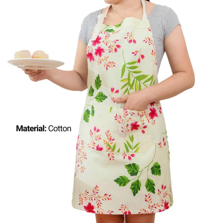 Cooking Apron Reusable Adjusle Kitchen Cooking Flower Apron | Daraz.com.bd