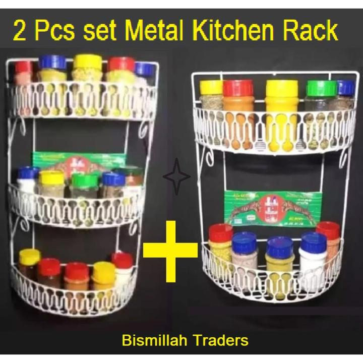 2 And 3 layer Hanging Metal Storage Rack combo ovel Corner Shelf for ...